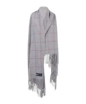 JEAN PAUL GAULTIER Checkered Tassel Hem Scarf Draped Top