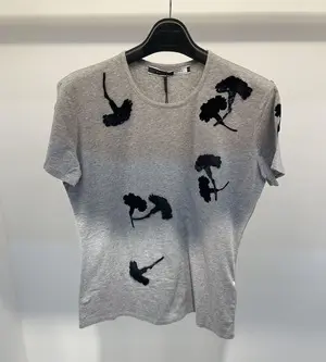 Sportmax Short Sleeve T-shirt With Sequined Applique - Gray