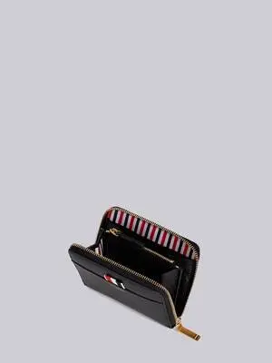 Thom Browne Logo Embossed Zipped Wallet