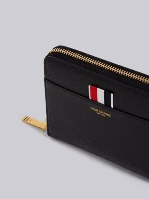 Thom Browne Logo Embossed Zipped Wallet
