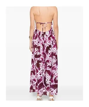 Dries Van Noten Halter Neck Maxi Dress - Red