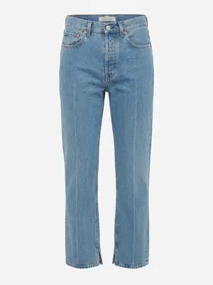 Gucci Low Waist Jeans With Logo Patch - Blue