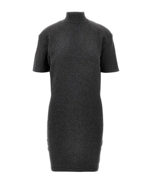 Jacquemus High Neck Knitted Dress - Dark Gray