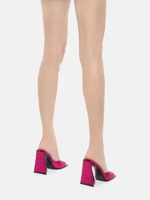 Attico The Devon Glitter Sandals - Pink