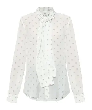 Acne Studios Layered Blouse With Bow Detail - White