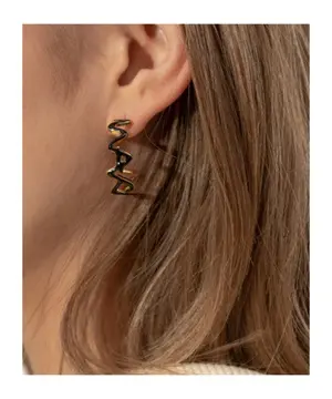 Marni Zig-zag Hoop Earrings - Multicolor