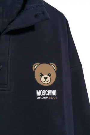 Moschino Long Sleeve Collared Sweatshirt With Bear Print