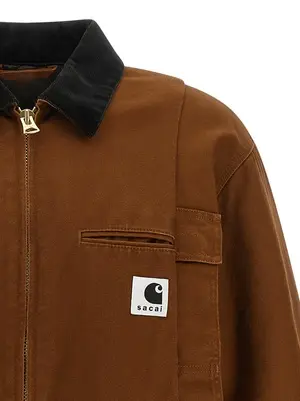 Sacai X Carhartt Logo Patch Zip-up Jacket