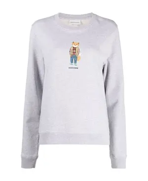 Maison Kitsuné Fox Printed Crewneck Sweatshirt - Nude