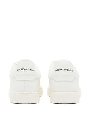 Emporio Armani Logo Detail Leather Sneakers