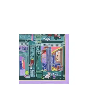 Gucci Printed Silk Twill Carr - Multi-color