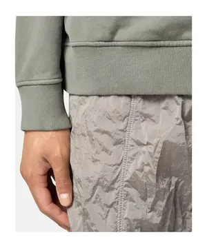 Stone Island Logo Patch Zip-up Hoodie - Gray