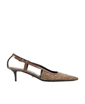Versace Logo Jacquard Slingback Pumps With Stiletto Heel