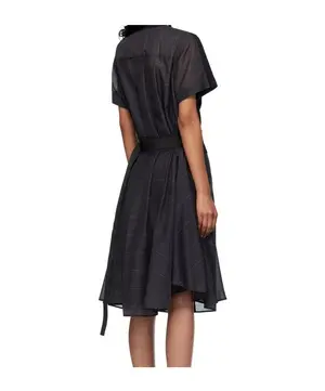 Sacai Round Neck Short Sleeve Dress