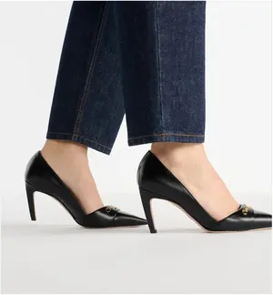 Dior Pointed Toe Pumps With Gold Tone Detailing