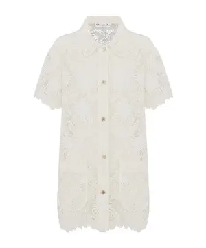 Dior Short-sleeved Lace Blouse