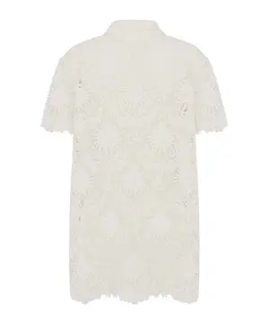 Dior Short-sleeved Lace Blouse