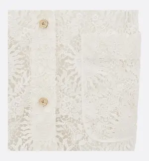 Dior Short-sleeved Lace Blouse