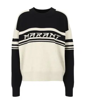 Isabel Marant Étoile Callie Logo Intarsia Crewneck Jumper - Black