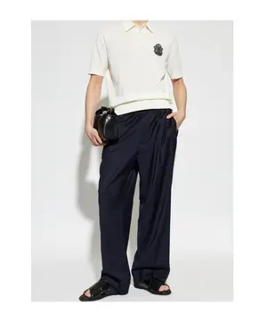 Officine Générale Elastic Waistband Drawstring Trousers - Black