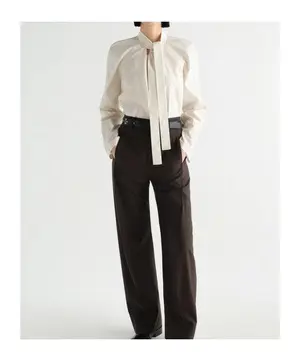 LEMAIRE Ascot Collar Relaxed Shirt - Light Cream