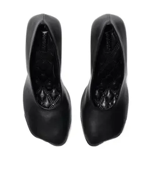 Burberry Square Toe Stiletto Pumps With Quilted Insole And Equestrian Knight Sole Design