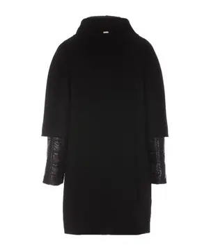 Herno Layered-sleeved Zip-up Down Coat - Black