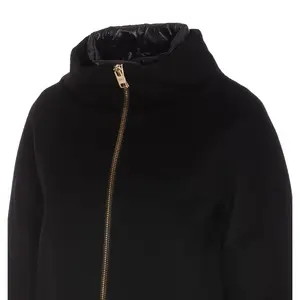 Herno Layered-sleeved Zip-up Down Coat - Black