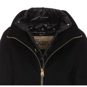 Herno Layered-sleeved Zip-up Down Coat - Black