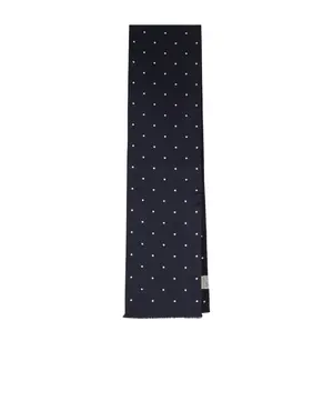 Destin Dot Printed Frayed Scarf - Black