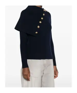 Rabanne Oversized Turtleneck Jumper With Decorative Buttons