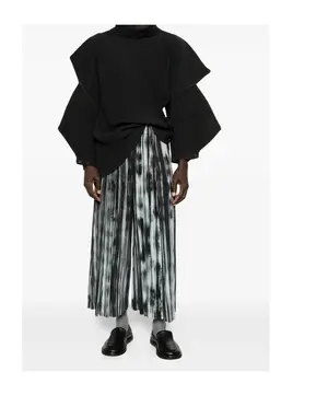 Issey Miyake Pleated Striped Trousers