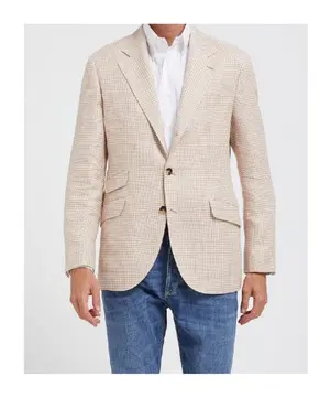 Brunello Cucinelli Single-breasted Checked Blazer - C2274