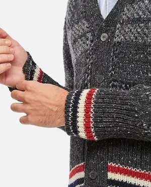 Thom Browne Plaid Knit Cardigan