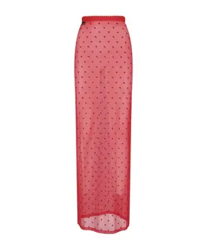 MARINE SERRE Printed Midi Skirt - Red