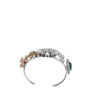 MAISON MARGIELA Embellished Logo Engraved Cuff Bracelet - Gray