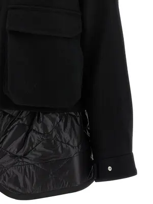 Sacai Melton Wool Blouson With Quilted Nylon Overlay