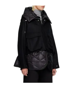 Sacai Melton Wool Blouson With Quilted Nylon Overlay