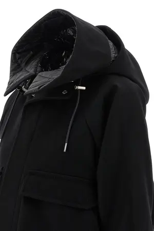 Sacai Melton Wool Blouson With Quilted Nylon Overlay