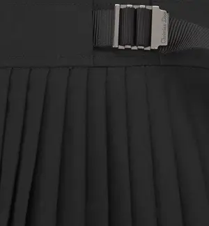 Dior Pleated Mini Skirt With Double Buckle Belt - Black
