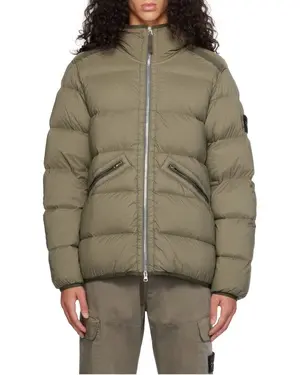 Stone Island Padded Hooded Zip-up Puffer Jacket