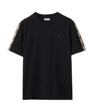 Burberry Logo Embroidered Check-trim T-shirt