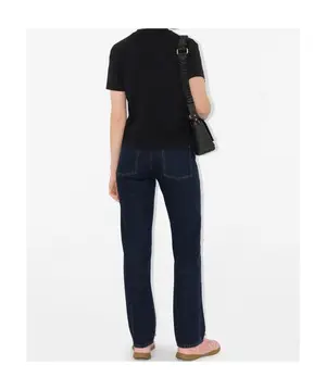 Burberry Logo Embroidered Check-trim T-shirt - Black