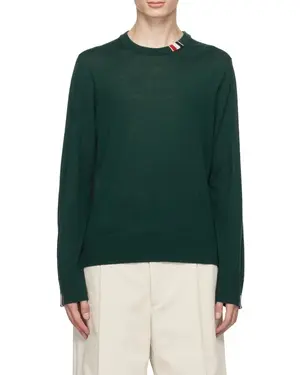 Thom Browne Rwb Stripe Detailed Crewneck Jumper