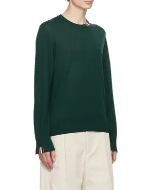 Thom Browne Rwb Stripe Detailed Crewneck Jumper