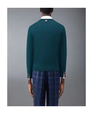 Thom Browne Rwb Stripe Detailed Crewneck Jumper