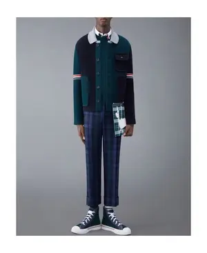 Thom Browne Rwb Stripe Detailed Crewneck Jumper