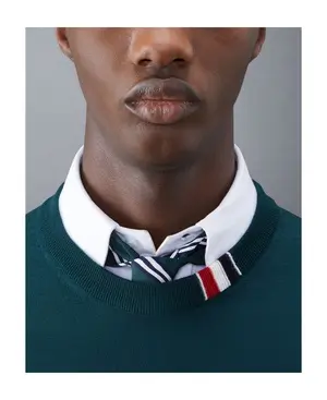 Thom Browne Rwb Stripe Detailed Crewneck Jumper