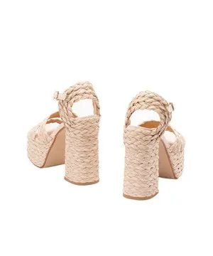 CastaÑer Fresa Braided Raffia Platform Sandals