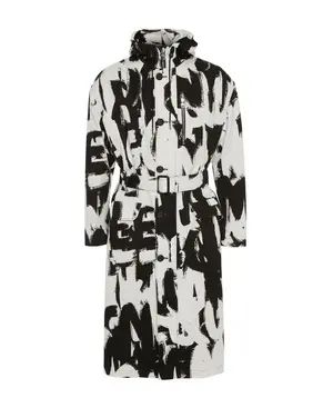 Alexander McQueen All-over Logo Print Parka - Black